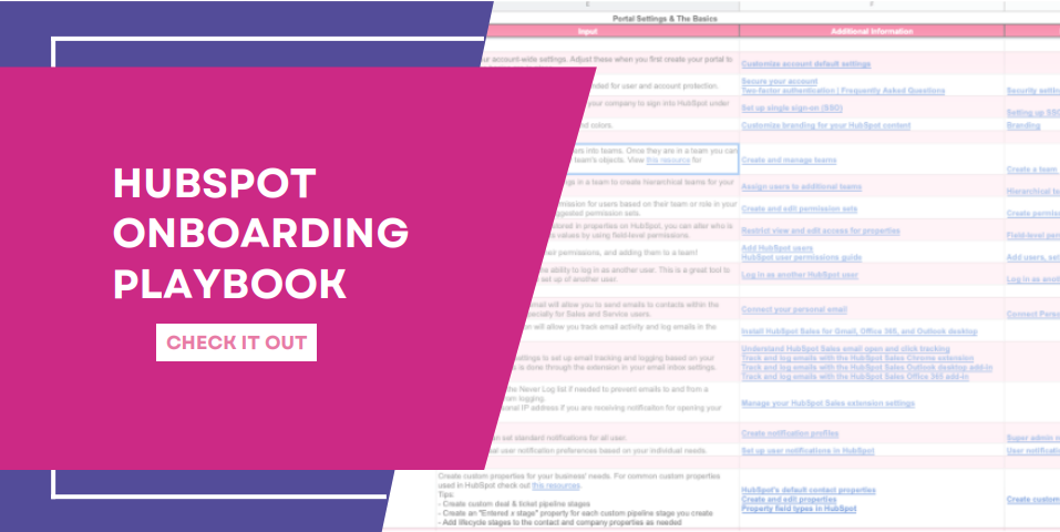 HubSpot Onboarding Playbooks | HubSpot Implementation | HubSpot Partner